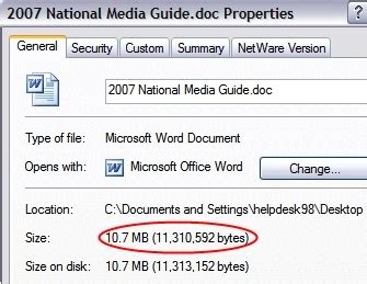 Reducing Document Size Helpdesk