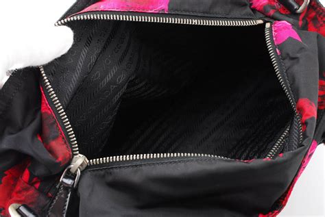【1円スタート】prada プラダ テスート ナイロン リナイロン 2wayハンドバッグ トートバッグ バラ柄 22 0277