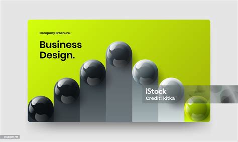 현대 사이트 디자인 벡터 일러스트 레이 션입니다 여러 가지 빛깔의 3d 공 광고지 템플릿입니다 0명에 대한 스톡 벡터 아트 및 기타 이미지 Istock