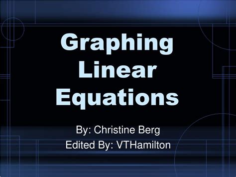 Ppt Graphing Linear Equations Powerpoint Presentation Free Download