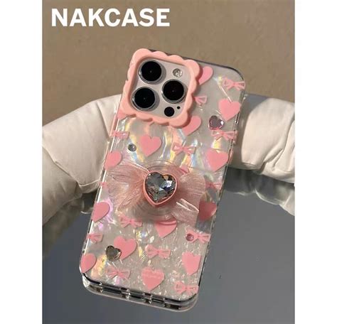 보석 그립톡세트 발레코어 자개 리본 아이폰케이스 유니크 특이한 14프로맥스 13프로맥스 12프로맥스 귀여운 키치 감성 레트로 에이블리