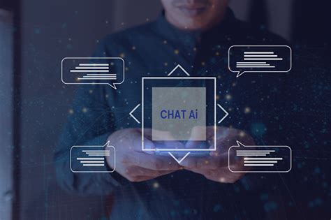 인공 지능과 채팅하십시오 Ai 스마트 로봇 기술을 사용하는 남자 Ai 프롬프트에 대한 스톡 사진 및 기타 이미지 Ai