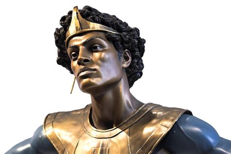 Premium Photo A Gold Statue Of A Man Wearing A Crown