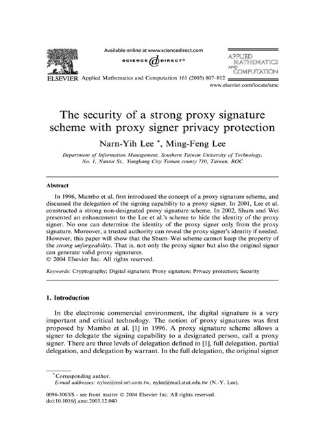 the security of a strong proxy signature scheme with proxy signer form fill out and sign