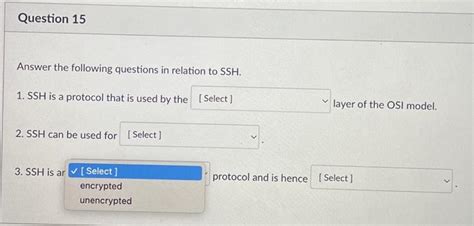 Solved Answer The Following Questions In Relation To Ssh 1