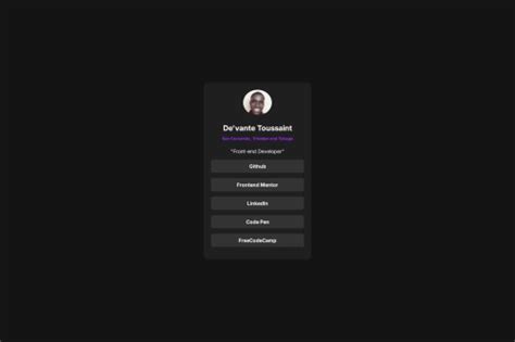 Frontend Mentor Responsive Social Link Profile Using Html And Css