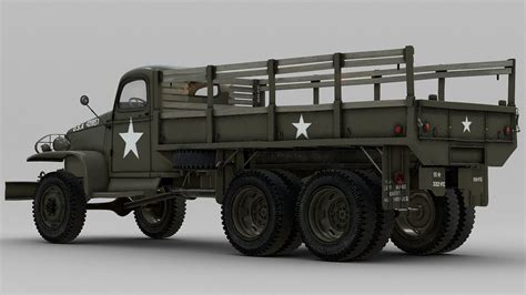 Us Army Truck Gmc Cckw Lwb 353 D 3d Model By Distefan