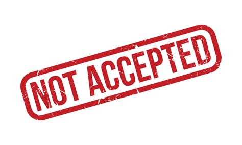 Not Accepted Rubber Stamp Red Not Accepted Rubber Grunge Stamp Seal