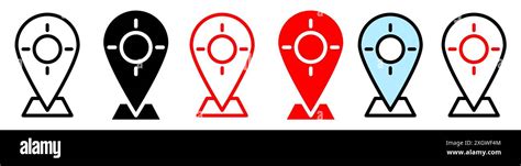 Tracking System Icon Logo Sign Vector Outline In Black And White Color