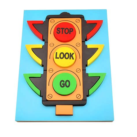 Little Genius Traffic Light Puzzle Wooden Traffic Safety Toy For