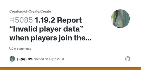 1192 Report “invalid Player Data” When Players Join The Server