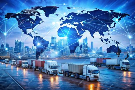 Smart Global Network Fleet Management Logistics Premium Ai Generated