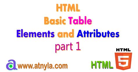 basic table elements and attributes in html part 1
