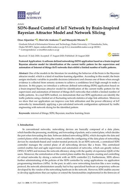 Pdf Sdn Based Control Of Iot Network By Brain Inspired Bayesian Attractor Model And Network