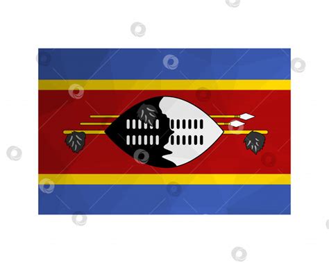 Векторная иллюстрация Официальный флаг Эсватини Национальный флаг Свазиленда с синими