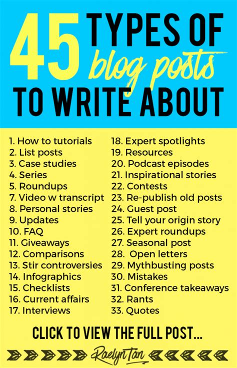 45 Different Types Of Blog Posts You Can Write About