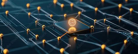 Algorithm Visual With Interconnected Nodes One Node Glowing Representing Machine Learnings