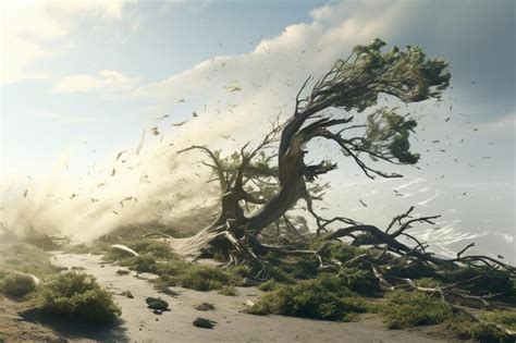 Premium Photo Strong Winds Shaking Trees