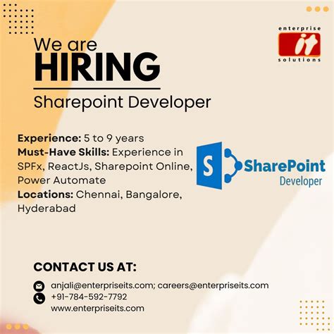 wearehiring sharepointdeveloper microsoft365 joinourteam… enterprise it solutions