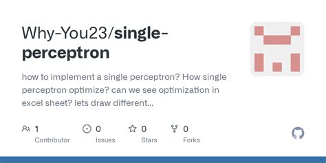 github why you23 single perceptron how to implement a single