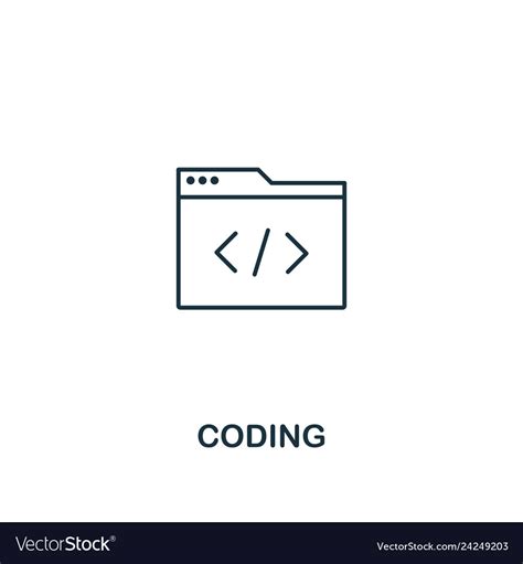 Coding Icon Thin Outline Style Design From Vector Image