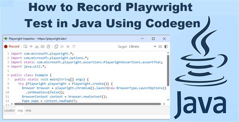 How To Record Playwright Test In Java Using Codegen