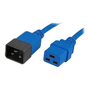 Xclio 1m IEC Male C20 To Female C19 Extension Lead Blue LN105986 PELR0044 SCAN UK