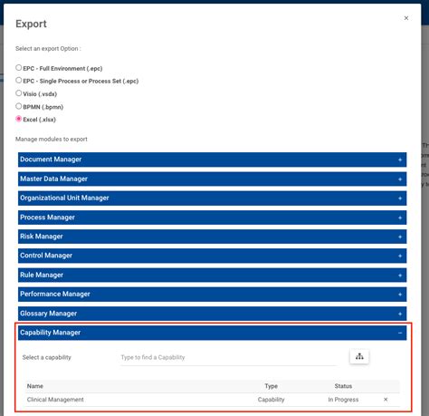 Excel Import And Export Of Capability Data Epc Webapp Manual 140