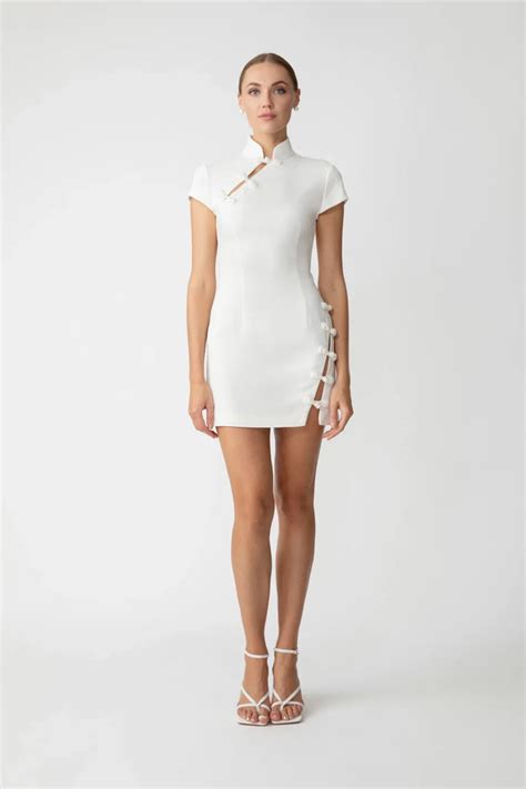 Iris Mini Dress In White Sau Lee Official Website