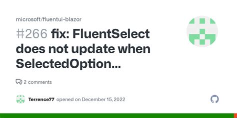 Fix FluentSelect Does Not Update When SelectedOption Updates Issue 266 Microsoft Fluentui