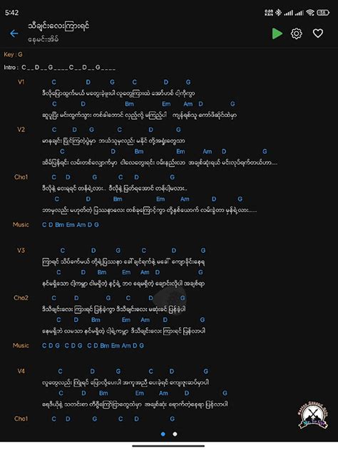 သီချင်းလေးကြာရင် နေမင်းအိမ် Guitar Chords Please Likeandsubscribe Youtube