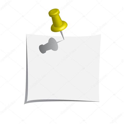 Note Paper With Push Pin Stock Vector Maku333 9834452