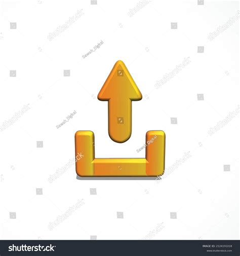 Upload 3d Icon Render Vector Illustration Stock Vector Royalty Free