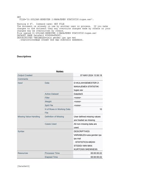 Hasil Compute Data 1 Pdf Standard Deviation Statistics