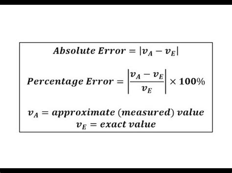 Equation For Percentage Error Chemistry Tessshebaylo