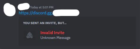 What Does Unknown Message Mean When Trying To Join A Server Using A Working Invite Link R