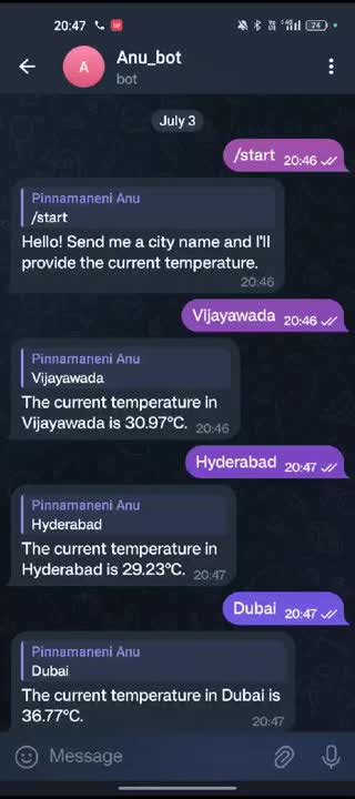 Pinnamaneni Annapurna On Linkedin Telegrambot Weatherbot