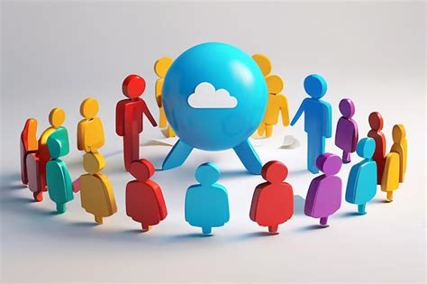 Social Networking Concept 3d Rendering Premium Ai Generated Image