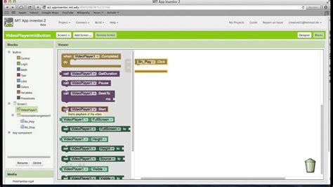 App Inventor 2 Tutorial App Inventor 2 VideoPlay Mit Start Und Stop Button