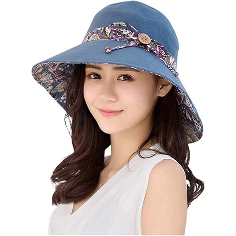 Womens Sun Hat Summer Upf 50 Uv Protection Beach Hat Foldable Wide