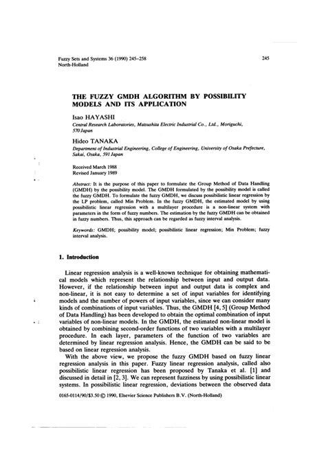 Pdf The Fuzzy Gmdh Algorithm By Possibility Models And Its Application