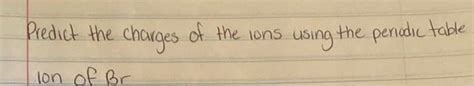 Solved Predict The Charges Of The Ions Using The Periodic Chegg Com
