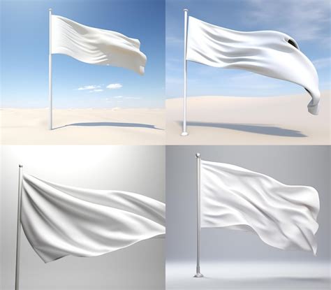 premium ai image mockup a white flag with stripes on the side stock