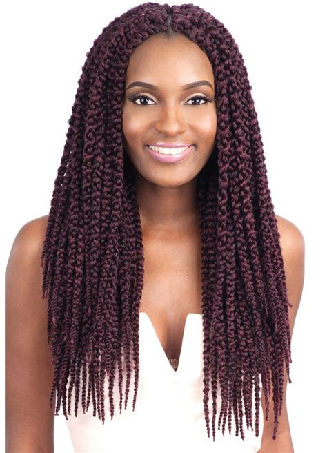 Model Model Glance Crochet 3 Strand Braid Pixel Braid 18 Inch