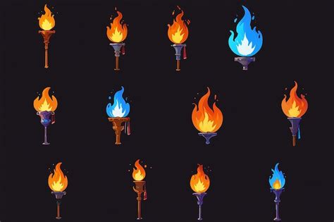Fire Torch Icons Premium Ai Generated Image