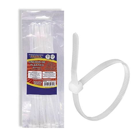 Cinchos De Plastico Bolsa C 25pz 20cm Blanco Almacenes Farah