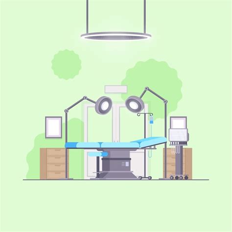 Premium Vector Flat Operation Theatre Bed Room In Hospital