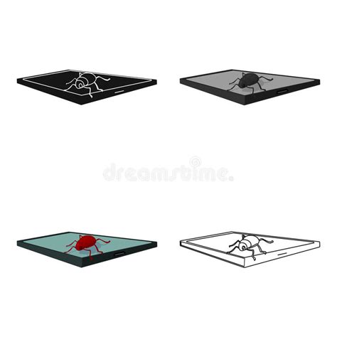 Computer Virus Icon In Cartoon Style Isolated On White Background Hackers And Hacking Symbol