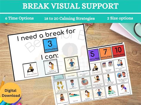 break visual support i need a break visual break card take a break card