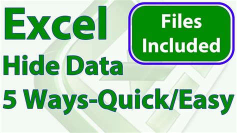 5 easy ways to quickly hide data in excel youtube